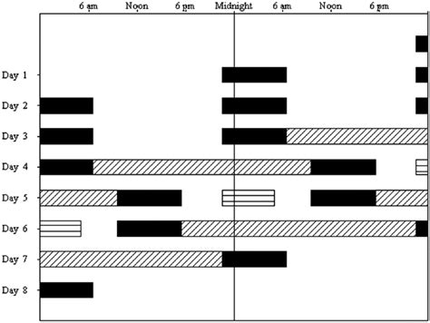 Double Raster Plot Of The Study Protocol Time Of Day Is Presented On Download Scientific