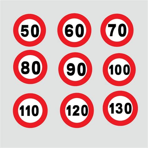 premium vector speed limit sign traffic sign