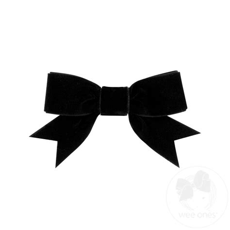 Mini Velvet Two Loop Bow With Fancy Cut Tail Red Wee Ones Hair Bows