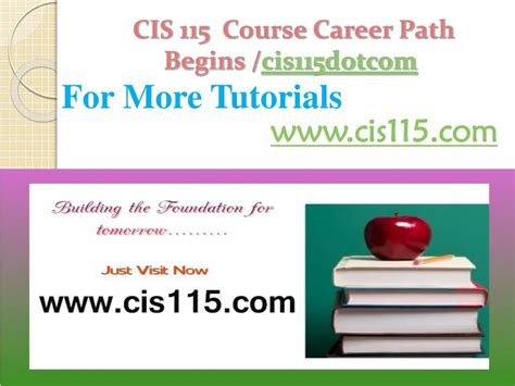 Ppt Cis 115 Course Career Path Begins Cga115dotcom Powerpoint