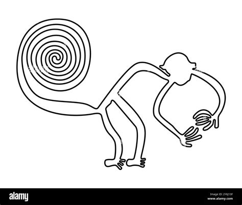 The Monkey Nazca Lines In The Desert Of Southern Peru Ape Motif Made
