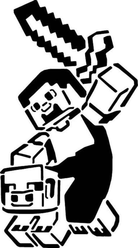 Minecraft Clipart Black And White