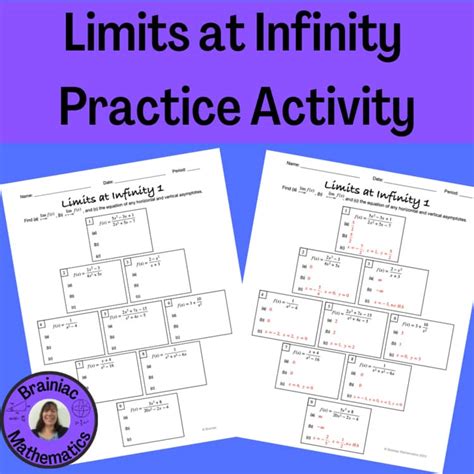 Limits At Infinity Practice Activity By Brainiac Mathematics Tpt