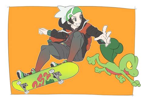 Pkpokopoko3 Brendan Pokemon Treecko Nintendo Pokemon Pokemon Emerald Pokemon Rse Green