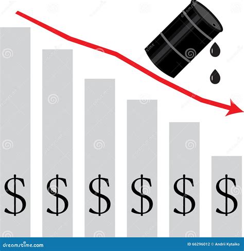 Oil Falls In Price Graph Down Stock Vector Illustration Of Drum Chemical 66296012