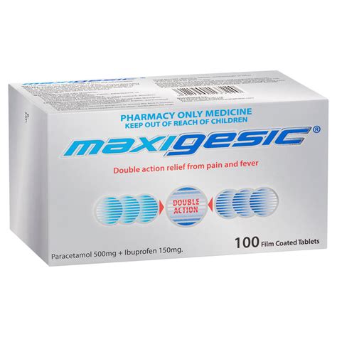 Maxigesic Double Action Pain Relief Tablets 100 — Highbrook Pharmacy