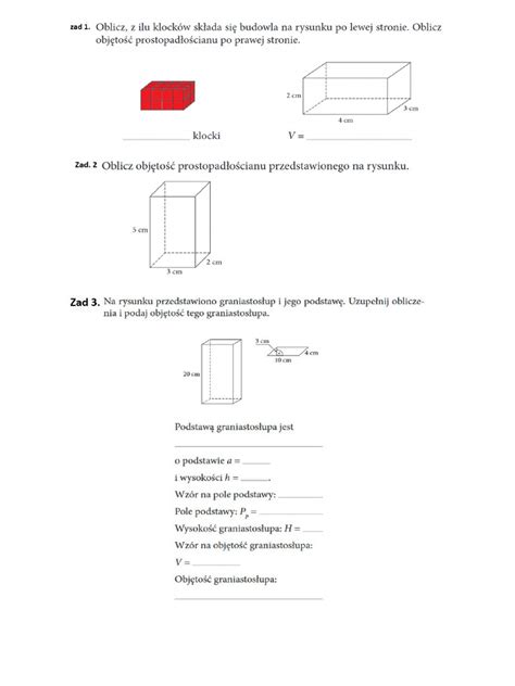 Objetosc Graniastoslupa Kartk Pdf