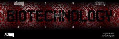 Biotechnology Text On Dna Genetic Code Background Illustration Stock