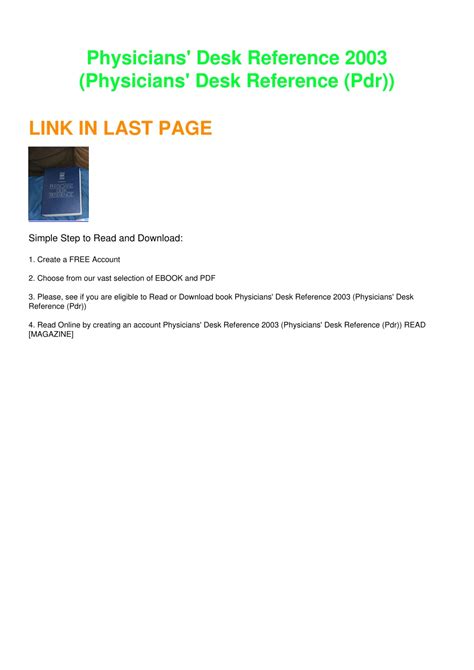 Ppt Pdf Download Ebook Physicians Desk Reference 2003 Physicians