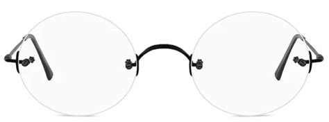 Lunor Classic Rund Satin Black round rimless glasses
