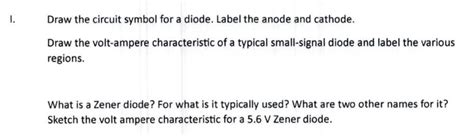Solved I Draw The Circuit Symbol For A Diode Label The