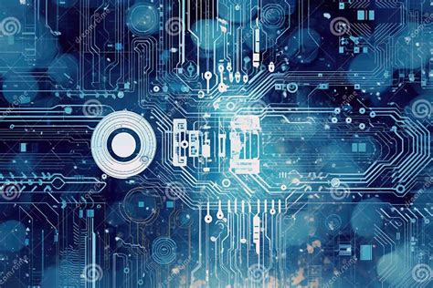 Minimalistic Abstract Background With Circuitry Patterns And Futuristic