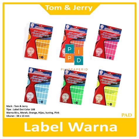 Jual Tom And Jerry Label Color Warna 108 Pad Shopee Indonesia