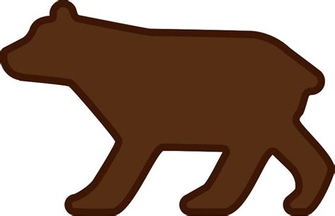 Bear Vector Shape Outlined Openclipart