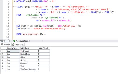 Sql Server 全テーブルのレコード数を一覧で取得する方法 便利なt Sql＆クエリー集 Sql Server 入門