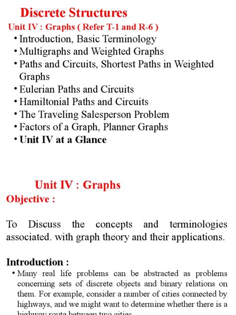 Unit Iv Graphs Refer T 1 And R 6 Pdf Vertex Graph Theory Graph Theory