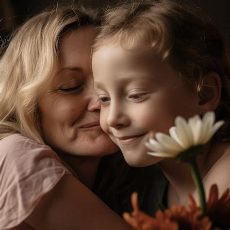 Premium Ai Image Mother And Daughter Smiling Portrait