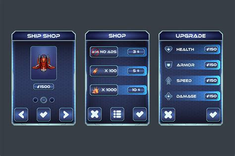 Free Space Shooter Game GUI CraftPix Net Free Space Shooter Game GUI CraftPix Net