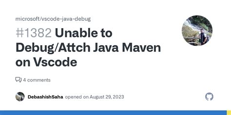 Unable To Debugattch Java Maven On Vscode · Issue 1382 · Microsoftvscode Java Debug · Github