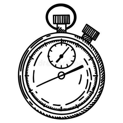 Stopwatch Sketched Isolated Timer In Hand Drawn Style Stock Vector Illustration Of Fast
