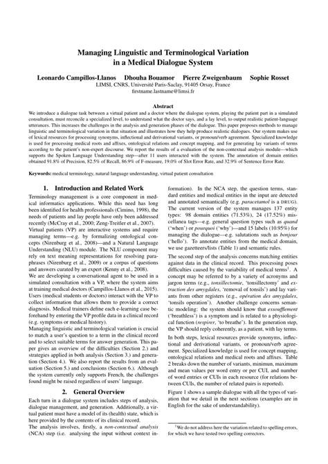 pdf managing linguistic and terminological variation in a medical dialogue system