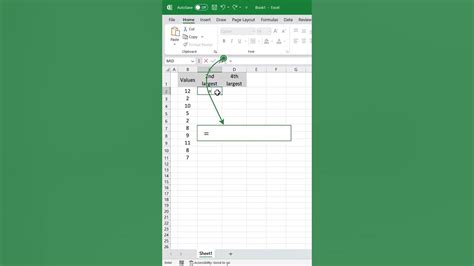 Excelfunctions Use The Function Large To Pull The N Largest Value From A Range Of Cells