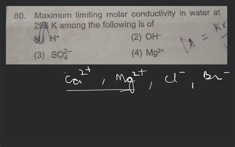 maximum limiting molar conductivity among the following at 298 k is of