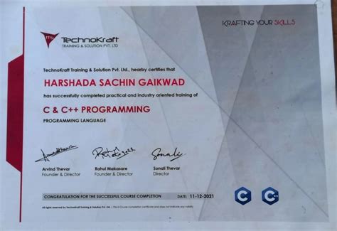 Harshada Gaikwad On Linkedin Technokraft Cprogramming Cpp