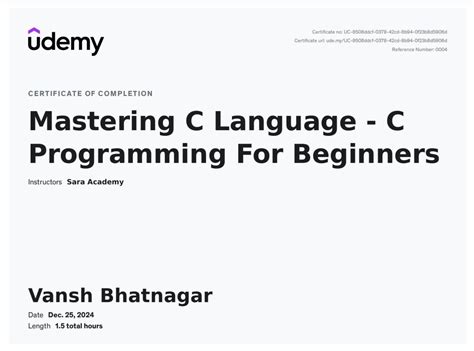 Vansh Bhatnagar On Linkedin Cprogramming Udemy Learning Coding Programmingskills