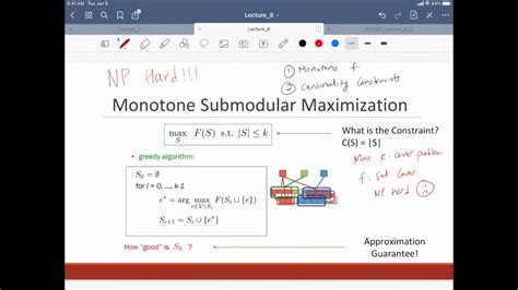 optimization in machine learning lecture 9 submodular maximization