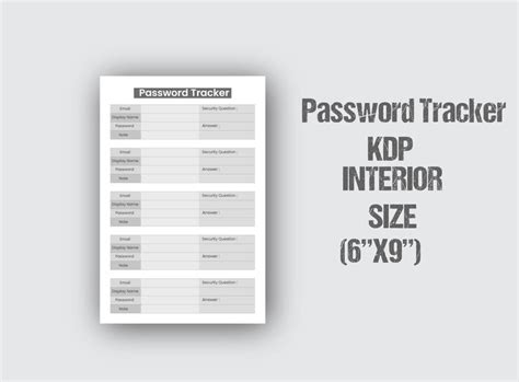 Premium Vector Password Tracker Kdp Interior Template