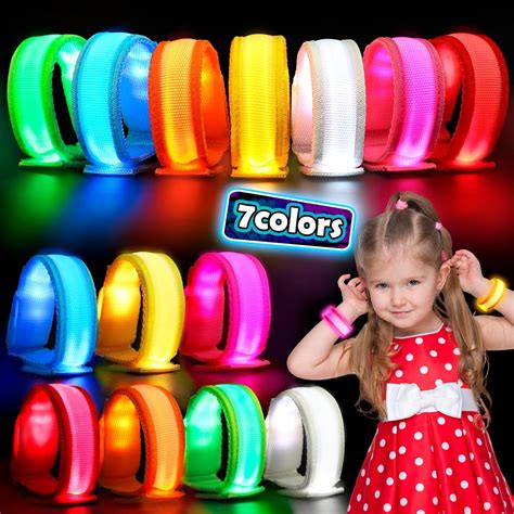 Yadiya 14 7 Pcs Led Glow Bracelets Led Light Up Bracelets