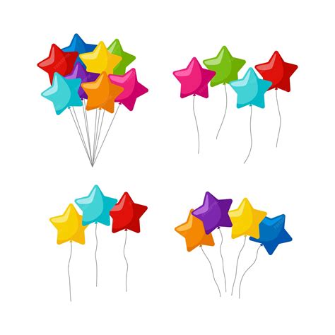 흰색 배경에 고립 된 풍선 세트 프리미엄 벡터