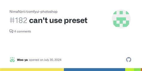 Cant Use Preset · Issue 182 · Nimanzriicomfyui Photoshop · Github