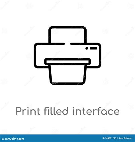 Outline Print Filled Interface Tool Vector Icon Isolated Black Simple Line Element Illustration