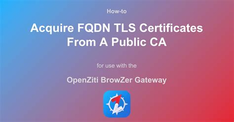 How To Acquire Fqdn Tls Certificates From A Public Ca
