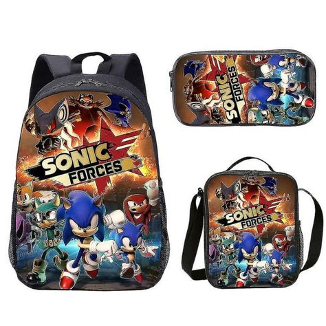 Sonic The Hedgehog Backpack Three Piece Set School Bag Walmart Ca