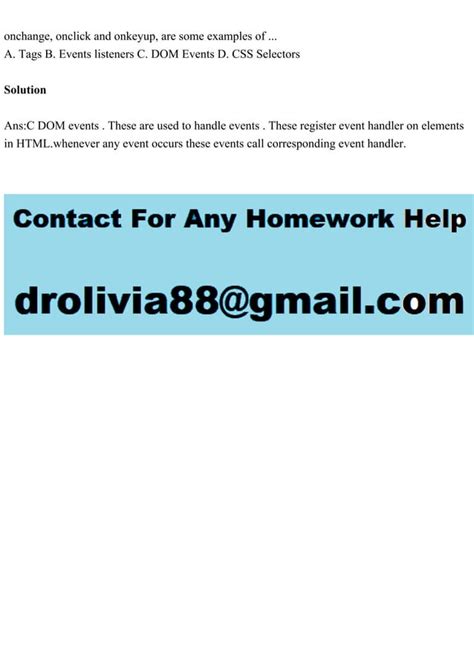Onchange Onclick And Onkeyup Are Some Examples Of A Tags B Pdf Free Download