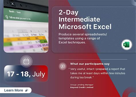 July Training Intermediate Ms Excel 78b Lafiaji Way Lagos 17 July To 18 July