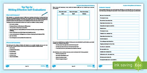 Top Tips For Writing Effective Self Evaluations