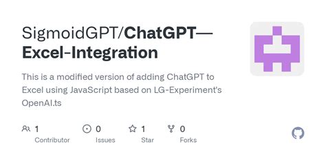 Github Sigmoidgpt Chatgpt Excel Integration This Is A Modified Version Of Adding Chatgpt To