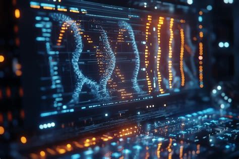 Futuristic Technology Interface With Glowing Data Premium Ai Generated Image