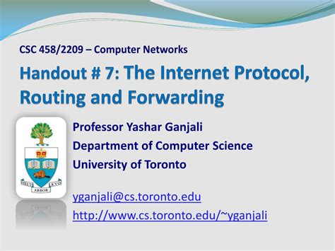 Ppt Handout 7 The Internet Protocol Routing And Forwarding Powerpoint Presentation Id