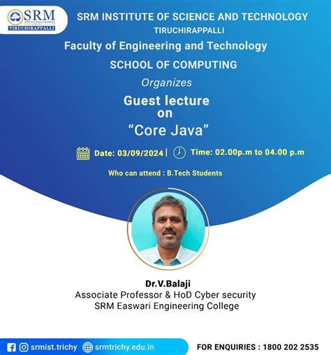 dr s kanaga suba raja on linkedin guestlecture corejava srmist thiruchirappalli
