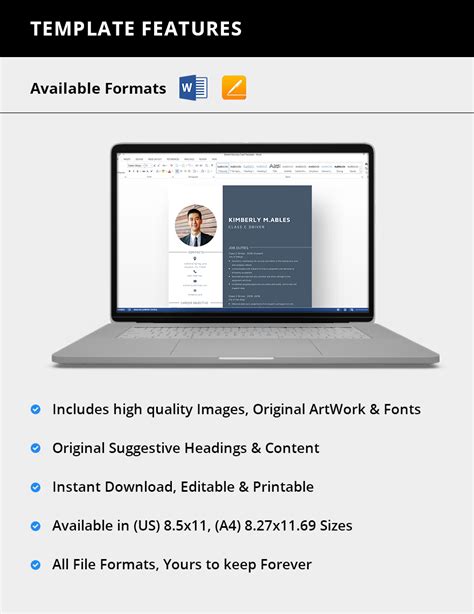 Class C Driver Resume In Pages Word Download