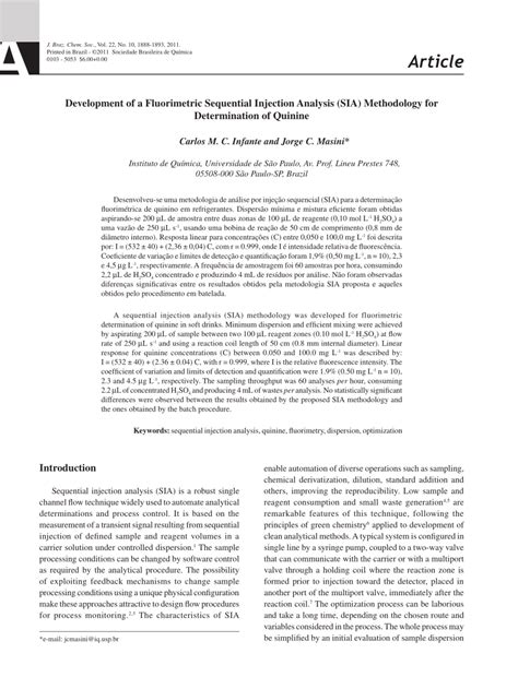 Pdf Development Of A Fluorimetric Sequential Injection Analysis Sia
