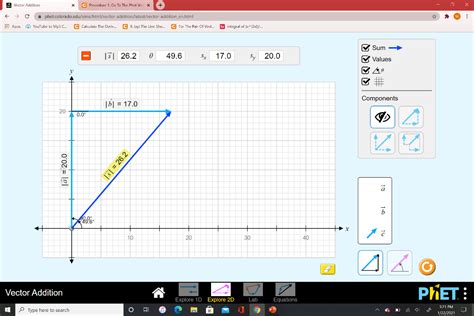 Solved Procedure 1 Go To The Phet Vector Addition Lab
