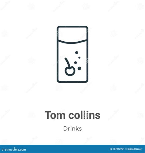 Tom Collins Outline Vector Icon Thin Line Black Tom Collins Icon Flat Vector Simple Element