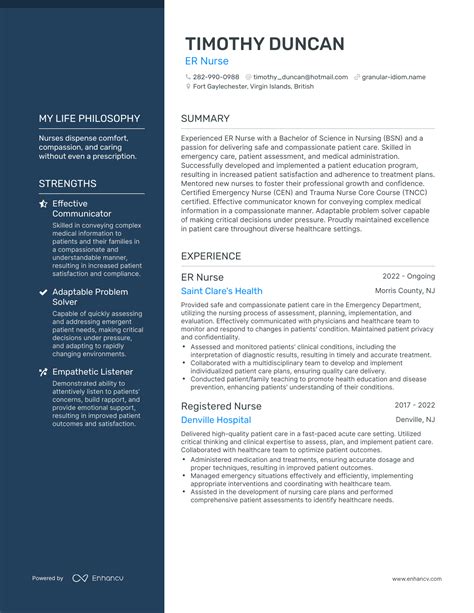 3 Successful Er Nurse Resume Examples And Writing Tips For 2024