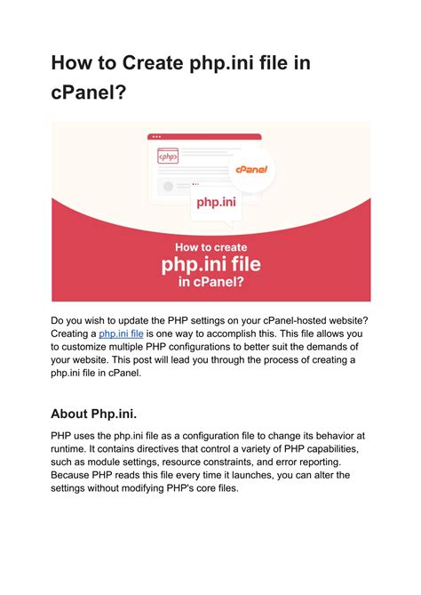 PPT How To Create Php Ini File In CPanel PowerPoint Presentation Free Download ID
